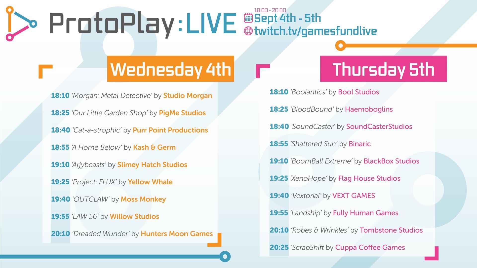 ProtoPlay Live Schedule - ProtoPlay